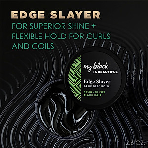 MY BLACK IS BEAUTIFUL Golden Milk Edge Slayer, 2.6 Fl Oz — Flake-Free Edge Control for Curly and Coily Hair — Formulated with Coconut Oil, Honey, and Turmeric