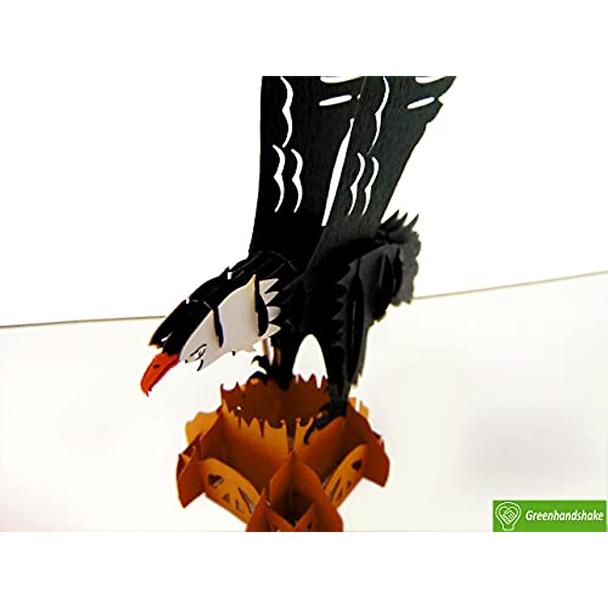 American Eagle, 3D Popup greeting card for birthday, valentine's day, mother's day, anniversary, thank you, get well, 6" x 6"