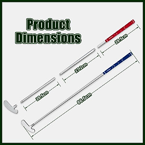 FUNGREEN Golf 2PCS/Pack Two-Way Putter Club for Right or Left Handed Golfers Foldable Alloy Rod Head Kids Adults Golf Putter - 34" Length (Red and Blue)
