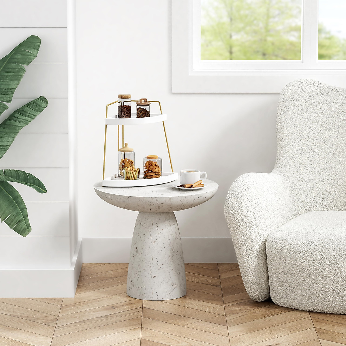 Forbena Corner Bathroom Counter Organizer, White and Gold Countertop Shelf Organizer for Kitchen Sink, 2 Tier Makeup Vanity Tray for Dresser Tops Decor, Corner Shelf for Girls Bedroom Storage