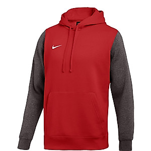 Nike Mens Pullover Fleece Hoodie (as1, alpha, m, regular, regular, Red/Charcoal Heather)