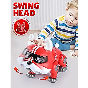 Robot Dog Toy Robotic Puppy Dog for Kids, Electronic Pets Bulldog for Kids 3-8, can Dance and LED Eyes, act Like a Real Dog, robo Dog Gifts and Kids Mate