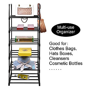 Tianle 8 Tier Tall Shoe Rack for Closet Entryway, Metal Sturdy Shoe Shelf Storage Organizer, Vertical Small Space Large Capacity for 16 Pairs of Shoes (8 Tier)