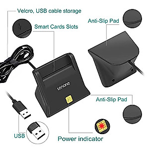 DOD Military USB Common Access CAC Smart Card Reader, Suitable for Military ID Card/IC Bank Chip Card Reader, Compatible with Windows, Mac OS and Linux.
