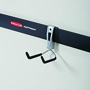 Rubbermaid 1784456 FastTrack Wall Mounted Rope, Hose, or Tool Garage Storage Utility Hook, Supports Up to 25 Pounds Each (4 Pack)