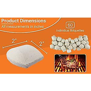 Mr. Bar-B-Q 06000Y Ceramic Gas Grill Self Cleaning Briquettes, Replacement for Lava Rocks, Cleaner Cooking, Gas Grill Briquettes for BBQ Grill, EMW8015680, 60 Count