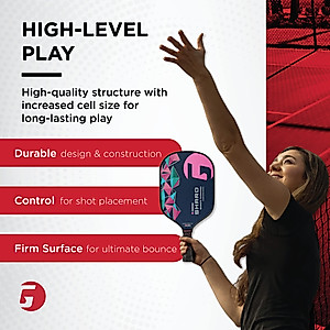 GAMMA Shard NeuCore Pickleball Paddles with Honeycomb Grip, Textured Graphite Surface, Pink - USAPA-Approved Pickleball Paddle with Thicker Large-Cell Core - Premium Pickleball Equipment