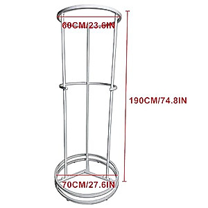 AMSXNOO Floor-Standing Rotating Coat Rack, Portable Double Layer Round Storage Garment Rack, Clothing Display Stand Hanging Apparels Shelf for Bedrooms Boutiques Retail Commercial