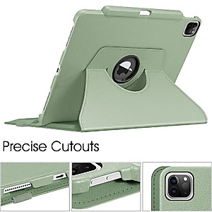 Fintie Rotating Case for iPad Pro 12.9-inch 6th Generation 2022-360 Degree Swiveling Protective Cover with Pencil Holder, Auto Sleep/Wake, Also Fit iPad Pro 12.9" 5th/4th/3rd Gen, Sage Green