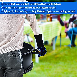 MARS CAMP Upgraded Rotisserie Ring Kit for All Weber 22 Inch Charcoal Kettle and Other Similar Grills,with Well-Balanced Construction & Poweful Motor