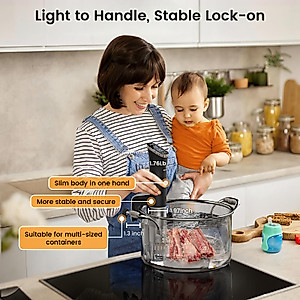 BLITZHOME Sous Vide Cooker, Compact Sous Vide Machine 1000W with Recipes, Accurate Temperature & Timer, Ultra Quiet Stainless Portable Precision Immersion Circulator