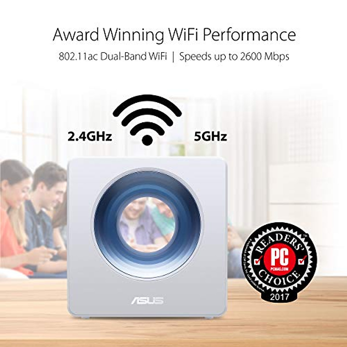 ASUS AC2600 WiFi Router (Blue Cave) - Dual Band Gigabit Wireless Router, Featuring Intel WiFi Technology, Works with Alexa, AiMesh Compatible, Included Lifetime Internet Security , White