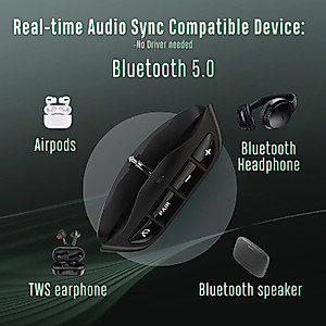 Uberwith Bluetooth Adapter for PS 5 Accessories BT 5.0 Wireless Audio Transmitter for PS 5 controller with Low Latency for AirPods all Bluetooth Headphone Speakers Earbuds