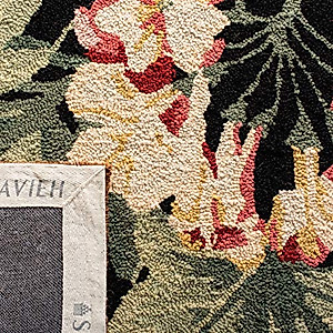 SAFAVIEH Chelsea Collection Runner Rug - 2'6" x 10', Black & Brown, Hand-Hooked French Country Wool, Ideal for High Traffic Areas in Living Room, Bedroom (HK301A)