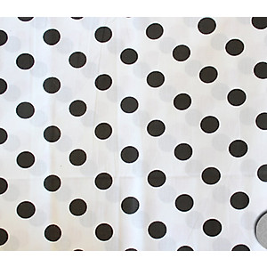 Polycotton Fabric Printed Polka DOTS Black White Background / 60" Wide/Sold by The Yard