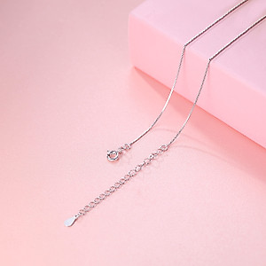 SLUYNZ Genuine 925 Sterling Silver Tiny Love Heart Pendant Necklace for Women Teens Slender Heart Tennis Necklace (A-Silver-0.8cm Heart)