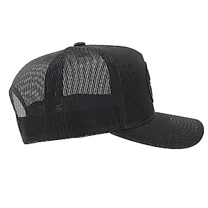 HOOEY Men’s Roughy Adjustable Snapback Hat (Black/Black)