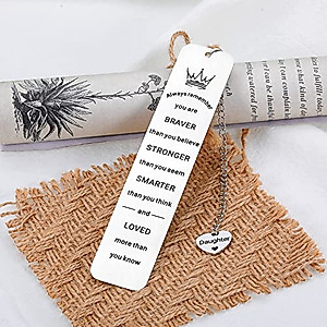 Inspirational Bookmark Gifts for Daughter from Mom Dad, Graduation Gifts for Her, Valentines Day Gifts for Teen Girls, Birthday Gifts for Daughter in Law Adult, Christmas Stocking Stuffer for Daughter