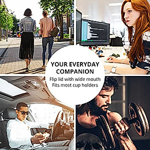 costablue Vacuum Insulated Stainless Steel Thermal Travel Mug - Keeps Drinks Cold or Hot for Hours - Leak-Proof, Dishwasher Safe Lid - 16 Ounces, Peach Cooper & Wine Purple Combo