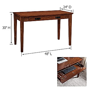 Leick Boulder Creek Mission Laptop/Writing Desk, Mission Oak, FURNITURE (82400)