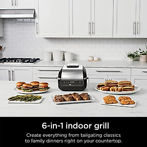 Ninja EG201 Foodi 6-in-1 Indoor Grill and 4-Quart Air Fryer (Renewed)
