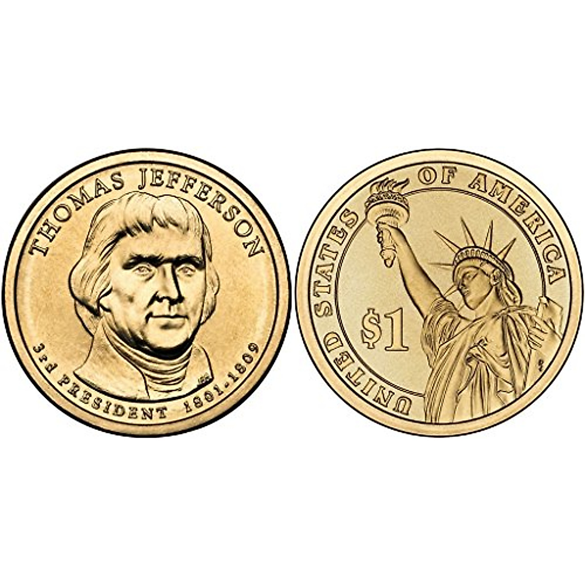 2007 P Thomas Jefferson, 25-coin Bankroll of Presidential Dollars Uncirculated