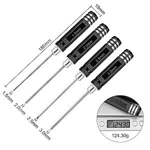 RC Hex Driver Set - 4pcs Hex Allen Screwdriver Kit 1.5mm 2.0mm 2.5mm 3.0mm Key Driver Repair Tools for Rc Car Traxxas Helicopter3