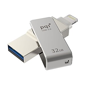 Iconnect Mini [Apple Mfi] 32 GB Mobile Flash Drive w/ Lightning Connector for iPhones iPads Mac & PC USB 3.0 (Iron Gray)