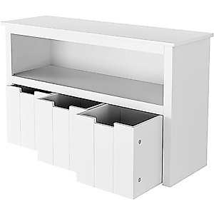 FAONIE 3 Drawers Toy Storage Cabinet, Floor Storage Chest With 12 Hidden Wheels And Large