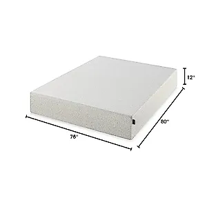 ZINUS 12 Inch Ultima Memory Foam Mattress, King, Fiberglass Free, Pressure Relieving, CertiPUR-US Certified, Mattress in A Box, White