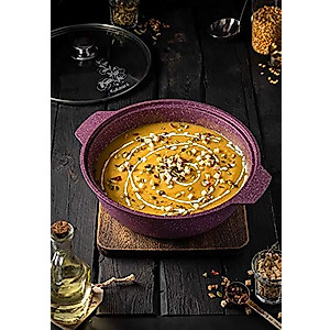 Cooking Pot Aluminum Dutch Oven Pot with Glass Lid 135.26 oz. (4 L) (mystery) Cookware Kitchen Pot