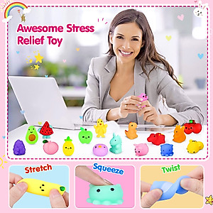 LUDILO Squishies 40Pcs Mochi Squishy Toys Kawaii Mini Squishy Kids Party Favors Easter Egg Fillers Treasure Box Toys Classroom Prizes Valentine Gifts Stocking Stuffers Birthday Gifts Boys Girls,Random
