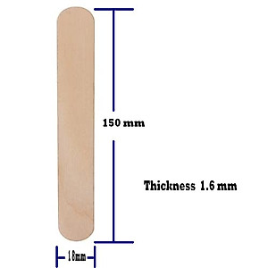 100Pcs Large Wax Waxing Wooden Stick, Body Hair Removal Sticks Applicator Spatula, Size 6" X3/4"