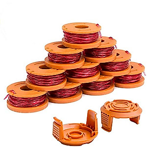 X Home WA0010 Weed Eater String Compatible with Worx Select Electric String Trimmers, 10 Spools & 2 Caps