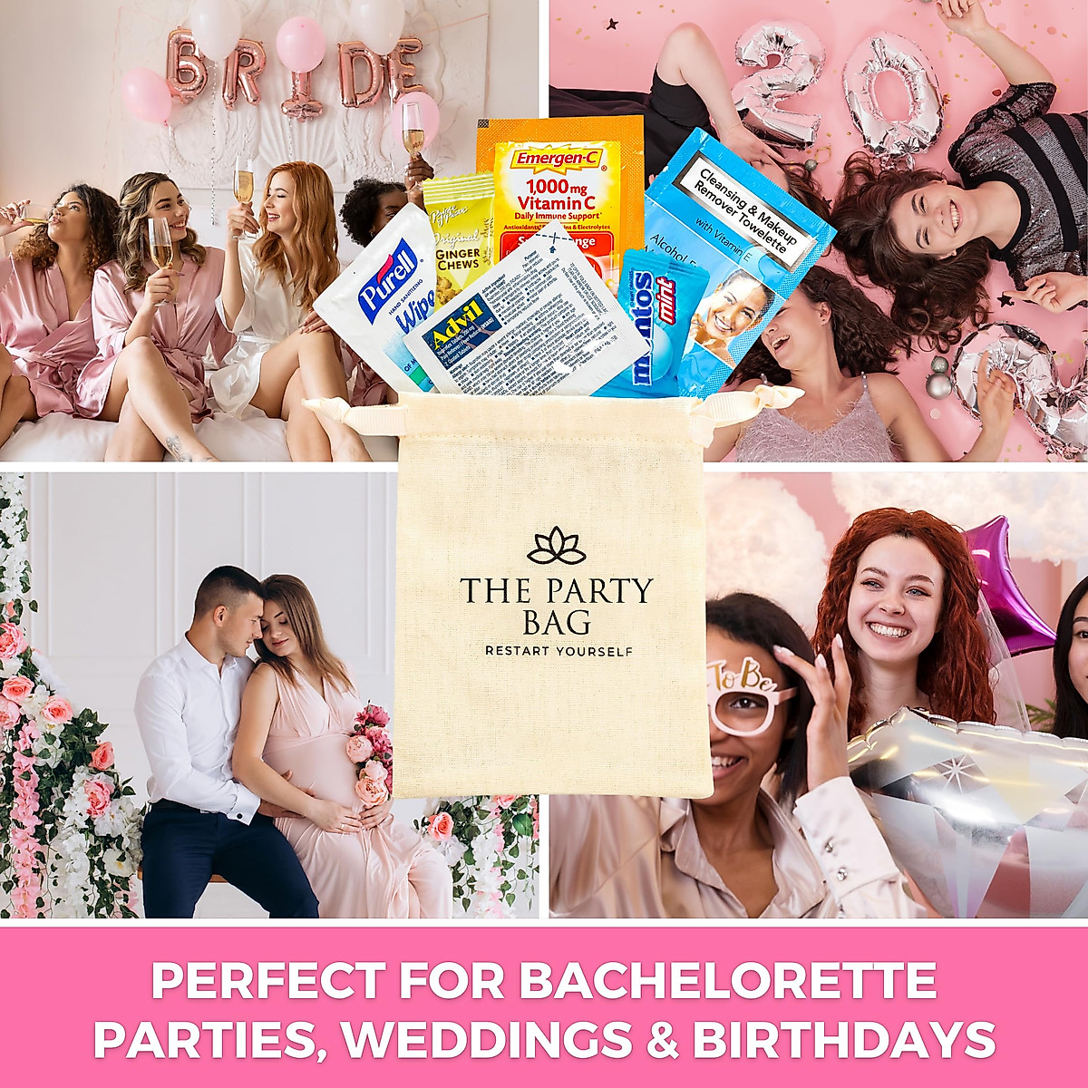 1 Pre-Filled Party Kit for Bachelorette Party Favors, Birthdays, Bridal Showers & Wedding Party Favors | 6 Pcs Premium Bulk Bachelorette Kit Supplies, Items & Bags for Adult Kit (1 Kits)