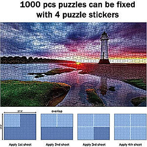 Preserve 6 X 1000 Jigsaw Puzzle Glue Sheets, 24 Sheets Puzzle Saver Peel and Stick, No Stress & No Mess Puzzle Saver Sheets, Puzzle Sticker Sheets