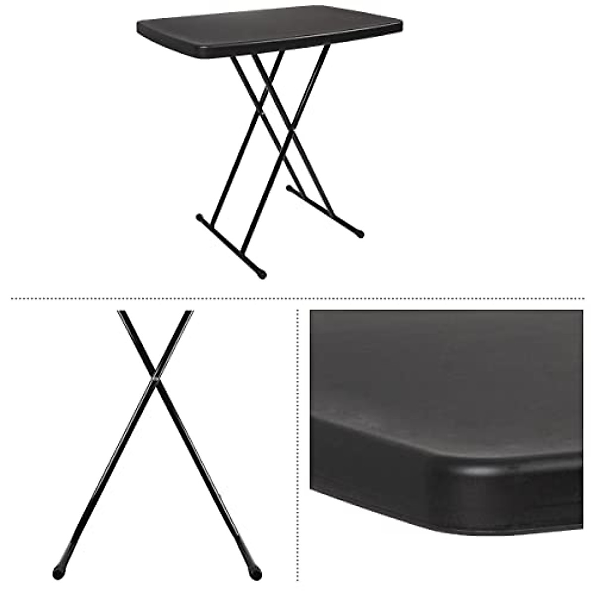 Everyday Home, Black Adjustable Folding Table