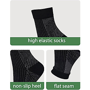 Stunor Dr.Neuropathy Socks, Soothe socks for Neuropathy,Dr.Neuropathy Socks for Foot,Soothe Socks Arch Support for Women Men,Ankle Brace Compression Support (Large/X-Large, Black)