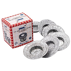 Mason Jar Lifestyle Tea Light Candle Holder Metal Lid Inserts for Mason, Ball, Canning Jars (6 Pack, Wide Mouth)