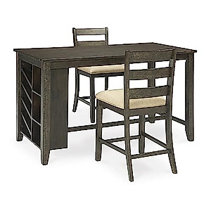 Signature Design by Ashley Rokane Upholstered 24.75" Counter Height Bar Stool, 2 Count, Brown