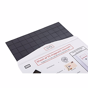 Magnefic Magnetic Squares, 1 Tape Sheet of 70 Magnetic Squares (Each 20x20x2mm), Magnet on one Side, Self Adhesive on The Other Side. Perfect for Fridge Organisation, Art Project, Vision Board