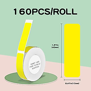 INeedIt Label Maker Tape Replacement for Niimbot D11 D110 D101 Label Printer, Adapted Label Print Paper, Thermal Sticker Paper 0.47"x 1.57" Waterproof Self Adhesive Labeling Tape(2 Rolls, Yellow)