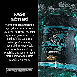 Gorilla Mode EAAs - Essential Amino Acids to Support Muscle Building, Enhanced Recovery, and Protein Synthesis/Use Before, During, or After Your Workout / 489 Grams (Bombsicle)