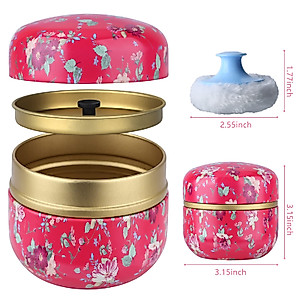 Portable Empty Loose Powder Box Cosmetic Make-up Loose Powder Box Case Holder with Lids and Powder Box Box for Home and Travel