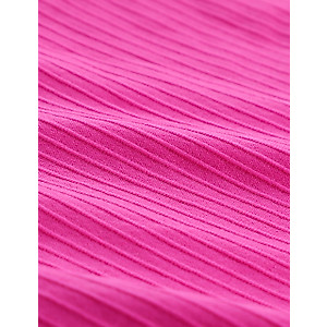 CRZ YOGA Womens Seamless Ribbed Racerback Tank Tops with Built in Bra - Padded Scoop Neck Slimming Athletic Long Camisole Hibiscus Purple Small