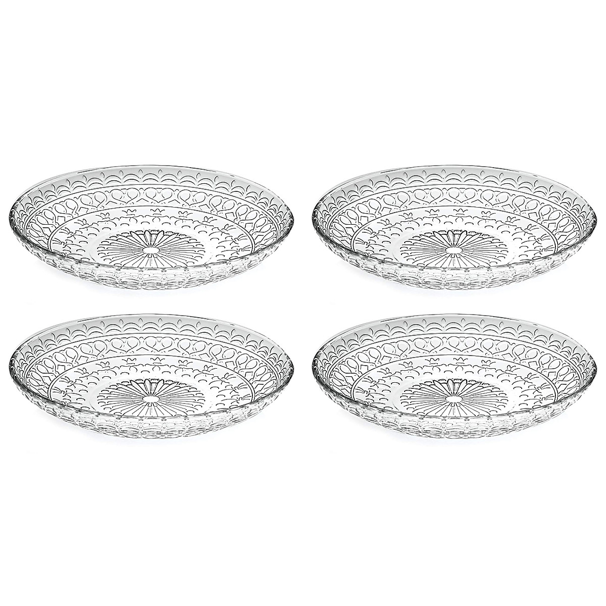 Barski Glass - Bowl - for Soup - Dessert - Pasta - Soup Plate - Designed -Set of 4-8.2" Diameter - Made in Europe
