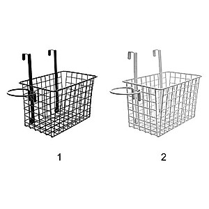 Bathroom Hair Dryer Holder, Kitchen Wall Mount Towel Rack Storage Basket Over The Cabinet Door Organizer Holder, Hanging Care Sundries Organization(White)