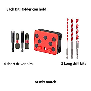 Bit Holder for Milwaukee M18 Drill Bit Organizer for Milwaukee Drills Carry Up to 4 Driver Bits on The Side of Your Power Tool or Driver (2 Pack)