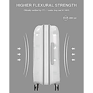 LUGGEX White Luggage Sets 3 Piece for Women - Expandable Carry on Luggage Set with Spinner Wheels - Lightweight Fashion Travel Companion