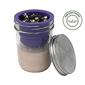 Divider Cup by Mason Jar Lifestyle - For Salads, Dips, and Snacks. Plastic Free Bento Lunch Container(Frost, Wide Mouth)